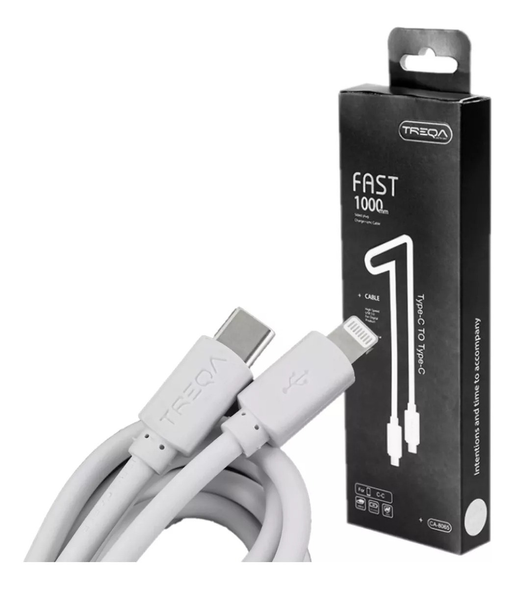 Cable Treqa Usb C A Lightning iPhone Datos Y Carga Rapida 1m - Opaa!