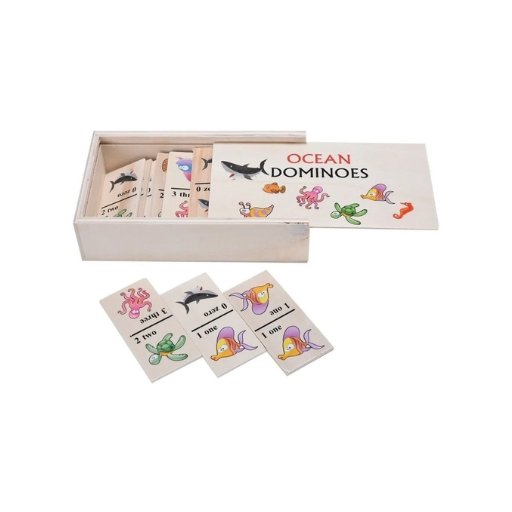 Juego De Domino De Animales Frutas Madera Niños - Opaa!