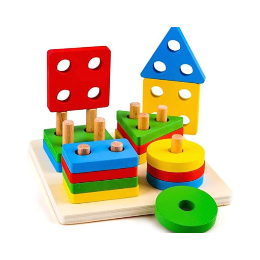 Juego De Encastre Madera Didáctico Para Bebes Y Niños 16 Pcs - Opaa!