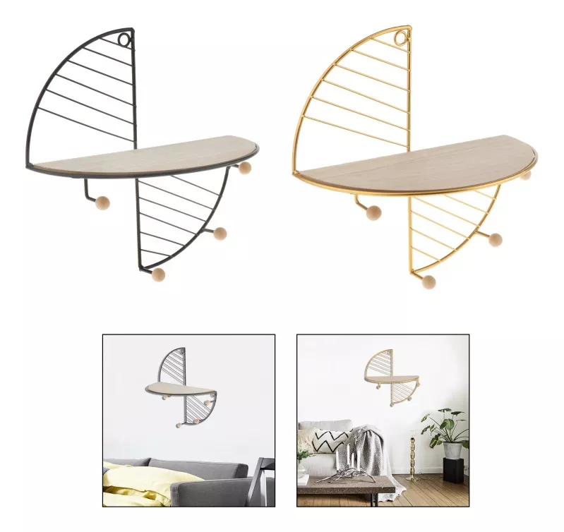 Repisa Decorativa Estante De Hierro Y Madera Con Luces - Opaa!